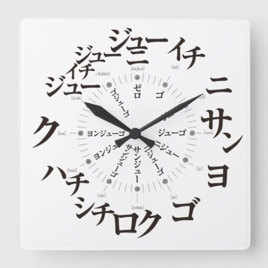 Japan Katakana style (white face) Wall Clock